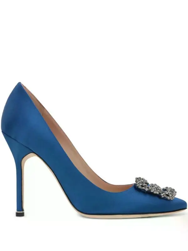 Manolo Blahnik Hangisi 105mm Appliqué Pumps - Blue