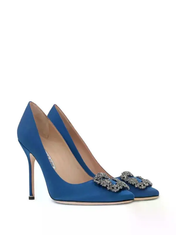Manolo Blahnik Hangisi 105mm Appliqué Pumps - Blue