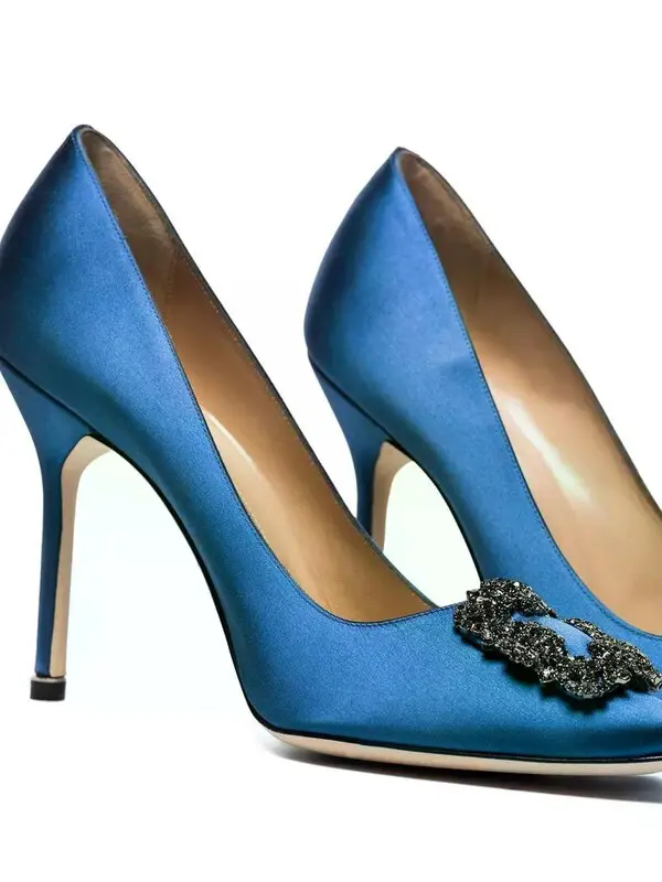Manolo Blahnik Hangisi 105mm Appliqué Pumps - Blue