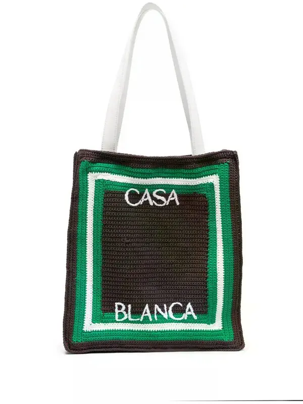 Casablanca Logo-embroidered Crochet Tote Bag