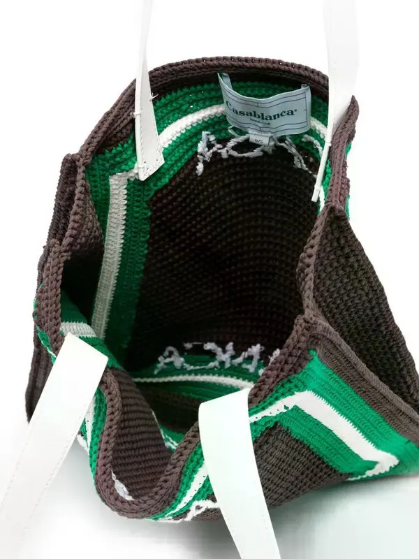 Casablanca Logo-embroidered Crochet Tote Bag