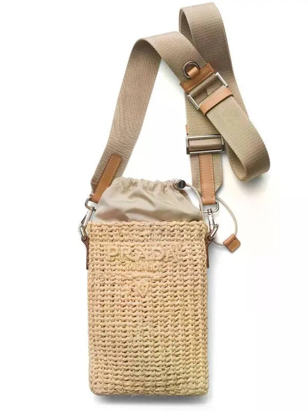 Prada Logo-embroidered Smartphone Case - Neutrals