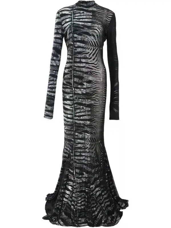 Roberto Cavalli Zebra-print Maxi Dress