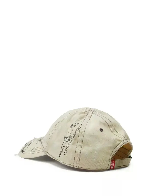 DIESEL® Distressed Baseball Cap With Eagle Print