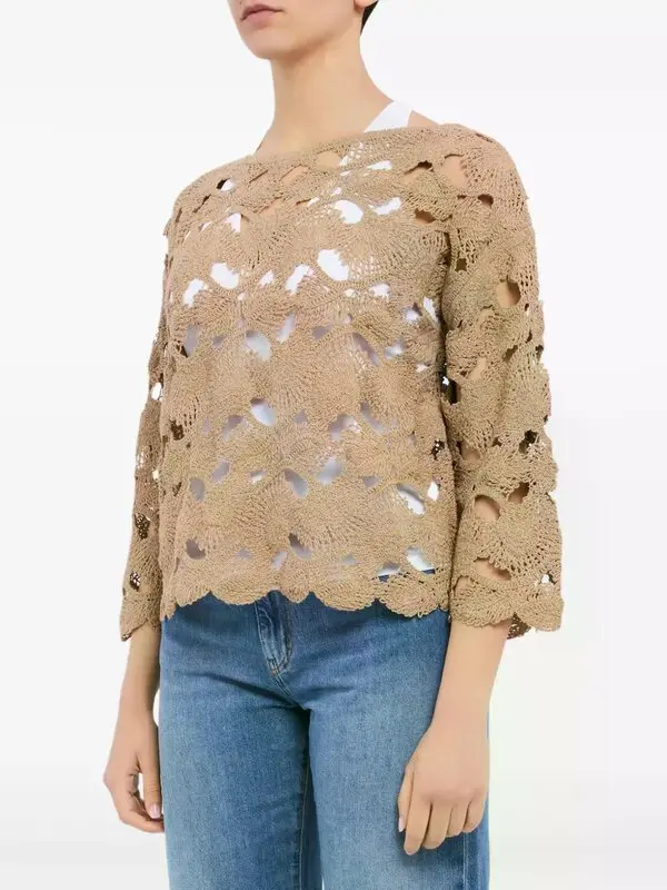 KANGRA Crochet-knit Top