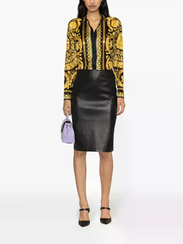 Versace Heritage Barocco-print Silk Shirt - Black