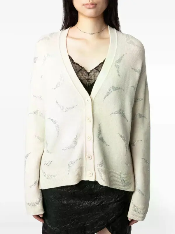 Zadig&Voltaire Mirka Strass Wings Cashmere Cardigan