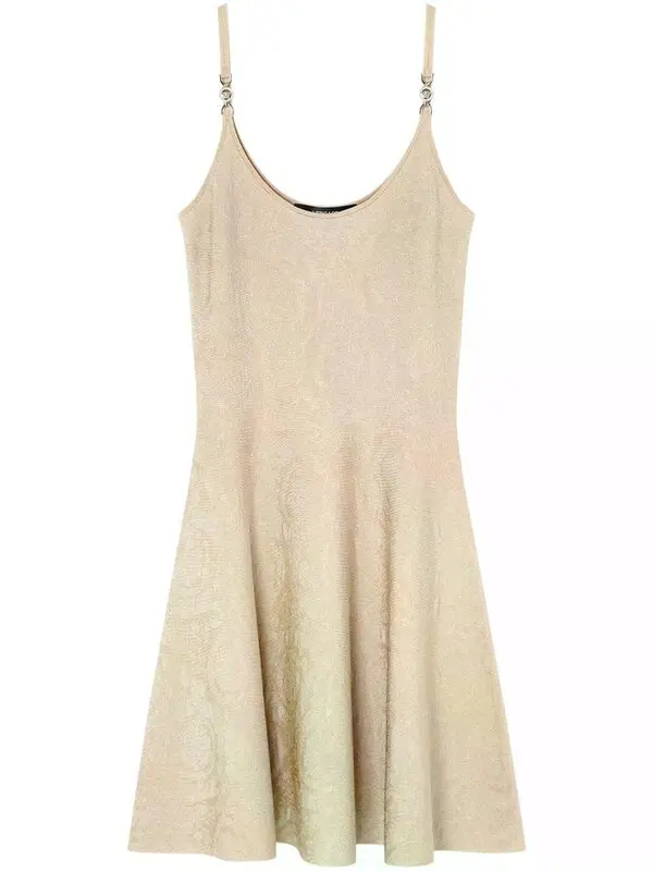 Versace Barocco Jacquard Flared Mini Dress