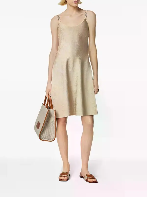 Versace Barocco Jacquard Flared Mini Dress