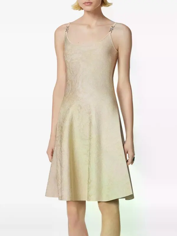 Versace Barocco Jacquard Flared Mini Dress