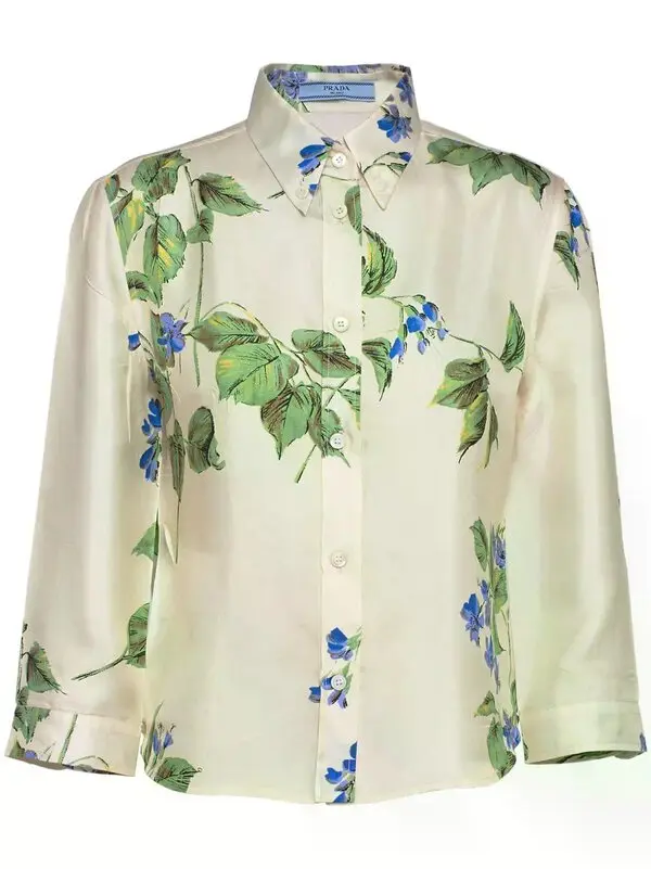 Prada Floral-print Silk Shirt