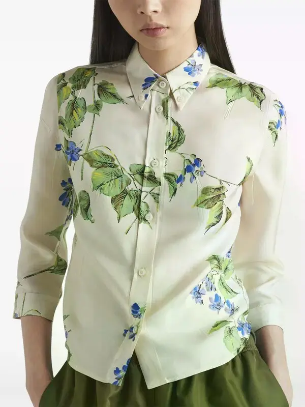 Prada Floral-print Silk Shirt