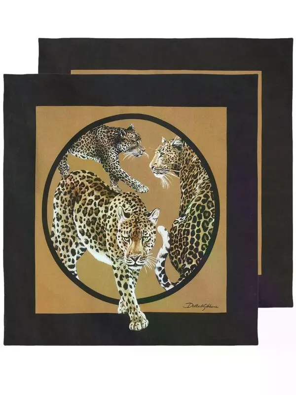 Dolce & Gabbana Animal-print Napkin - Brown