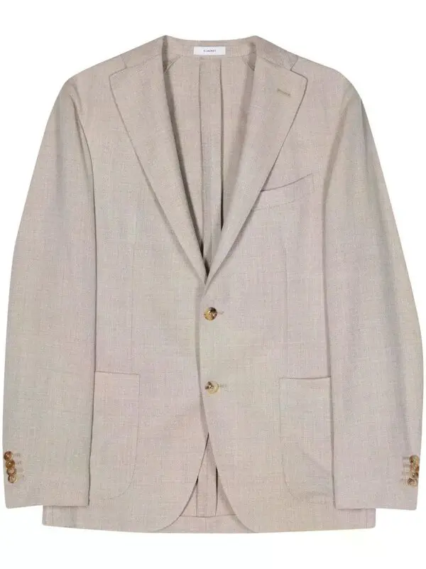 Boglioli Single-breasted Wool Blazer - Neutrals