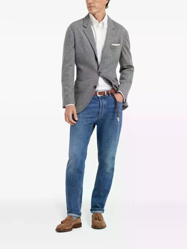 Brunello Cucinelli Single-breasted Blazer - Grey