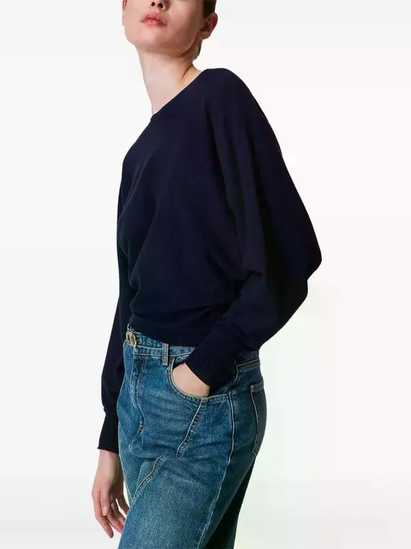 TWINSET Crew Neck Batwing Sleeve Sweater