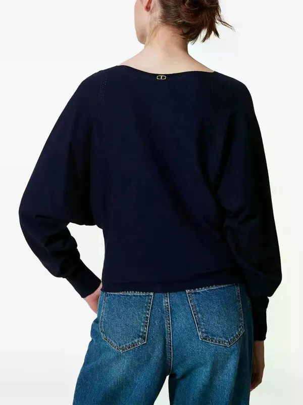 TWINSET Crew Neck Batwing Sleeve Sweater