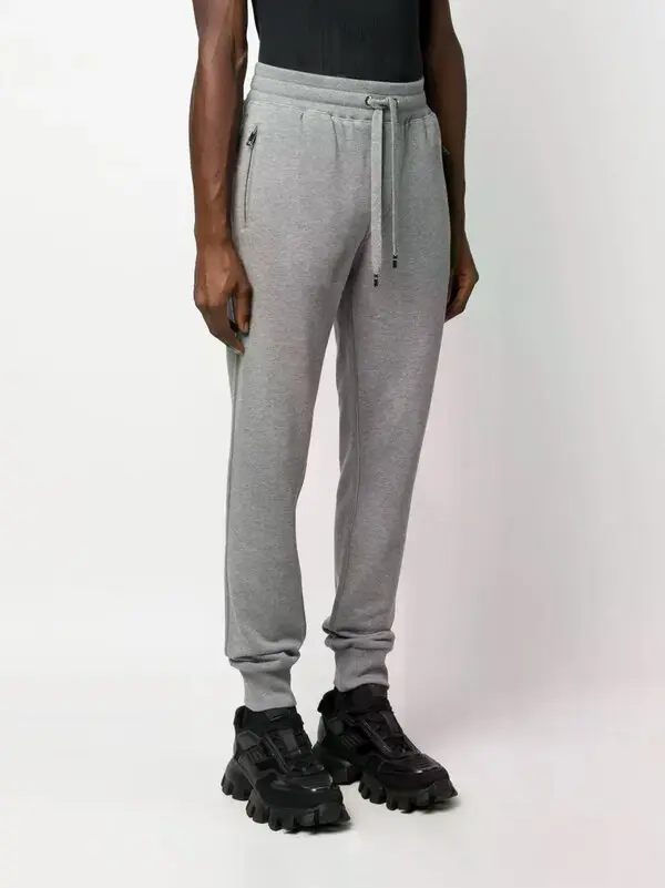 Dolce & Gabbana Drawstring Cotton Track Pants - Grey