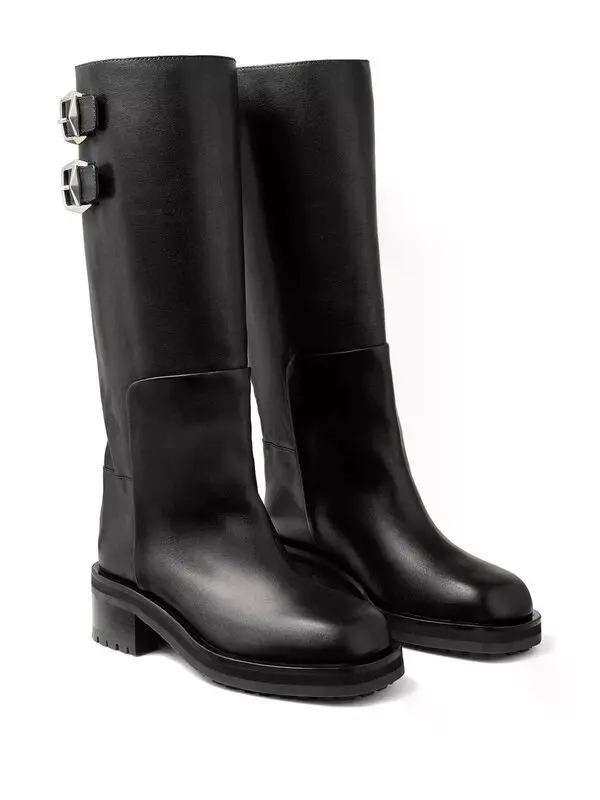 JIMMY CHOO Leather Knee-high Boots With Buckle Detail