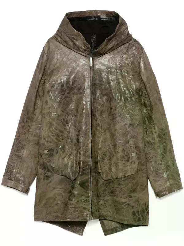 ISAAC SELLAM EXPERIENCE Psycho Mid-length Lambskin Coat - Brown