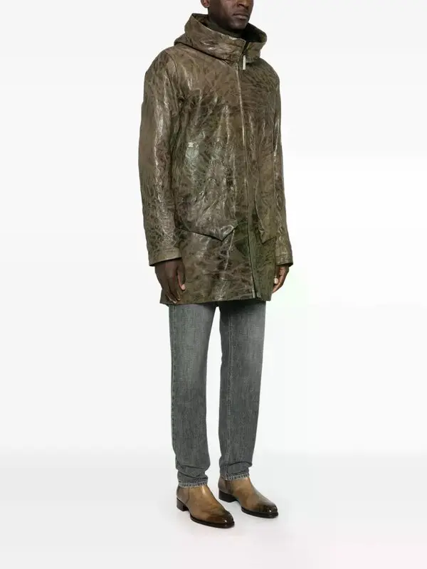 ISAAC SELLAM EXPERIENCE Psycho Mid-length Lambskin Coat - Brown
