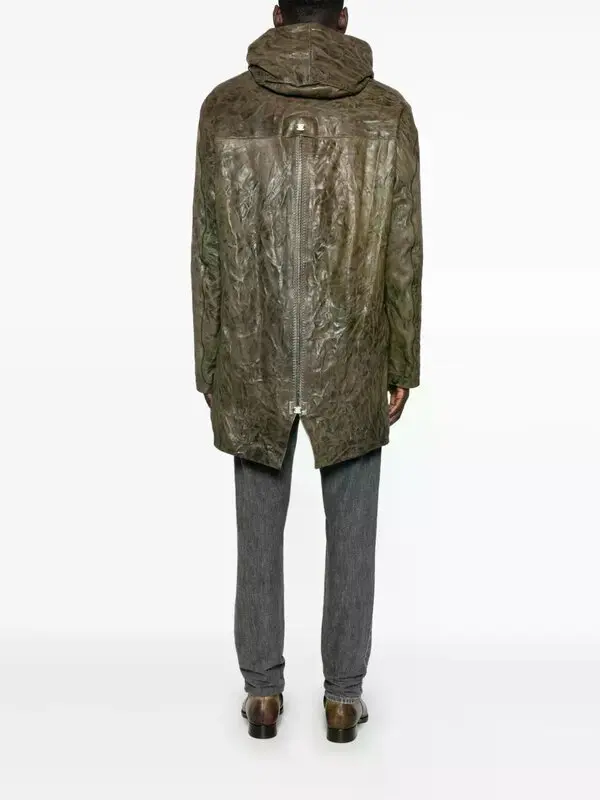 ISAAC SELLAM EXPERIENCE Psycho Mid-length Lambskin Coat - Brown