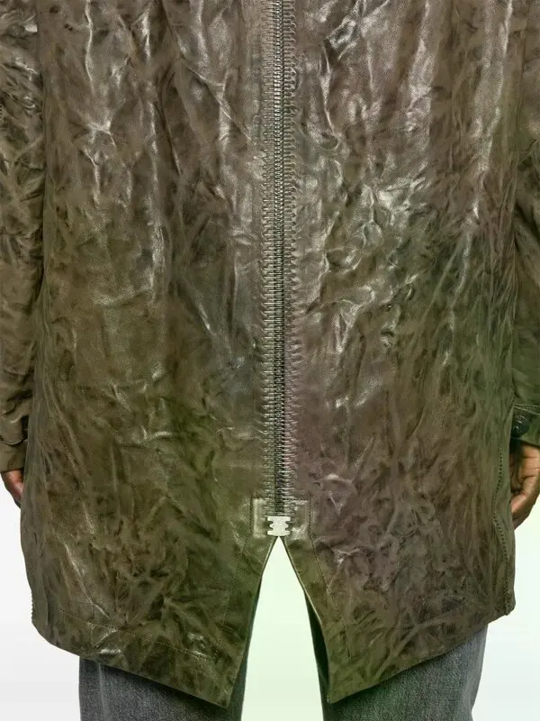 ISAAC SELLAM EXPERIENCE Psycho Mid-length Lambskin Coat - Brown