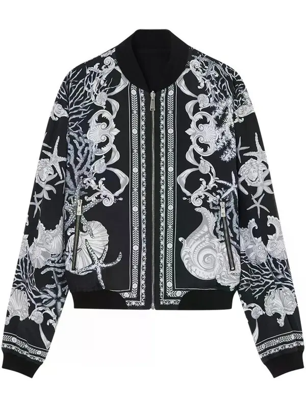 Versace Barocco Sea Reversible Bomber Jacket - Black