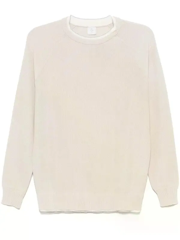 Eleventy Crew Neck Jumper - Neutrals