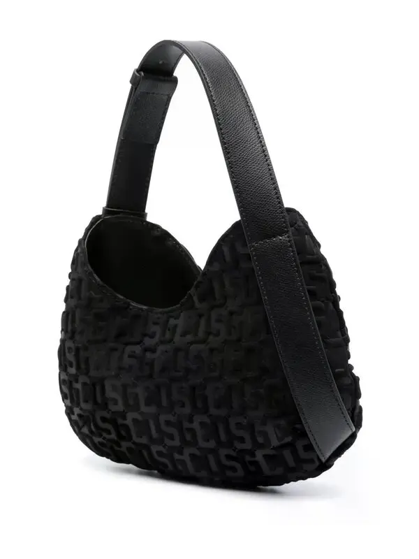 Gcds Monogram-embossed Shoulder Bag - Black