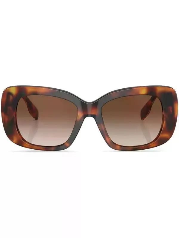 Burberry Logo-print Square-frame Sunglasses - Green
