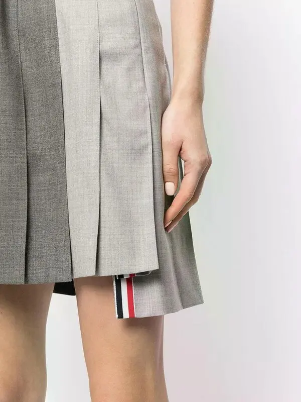 Thom Browne Dropped Back Pleated Mini Skirt