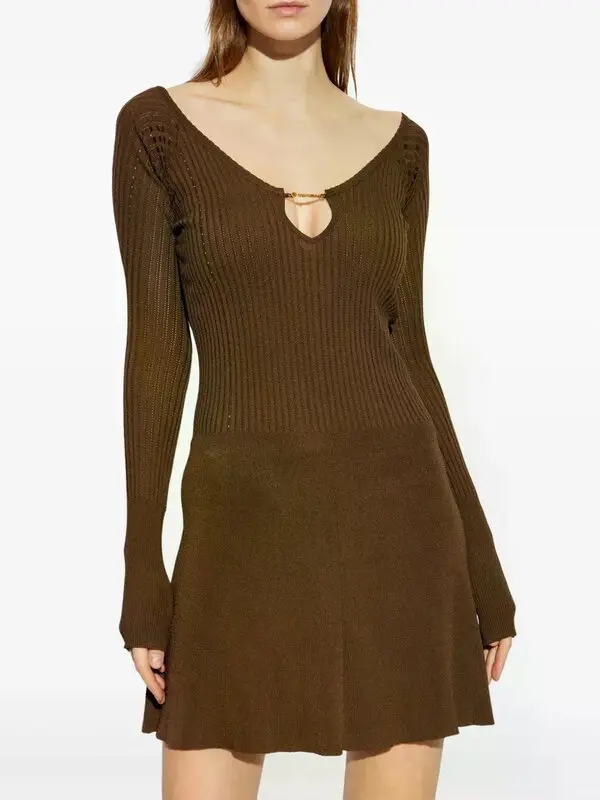 Jacquemus La Robe Ribbed Minidress - Brown