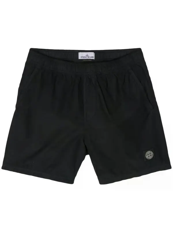 Stone Island Compass-patch Swim Shorts - Black