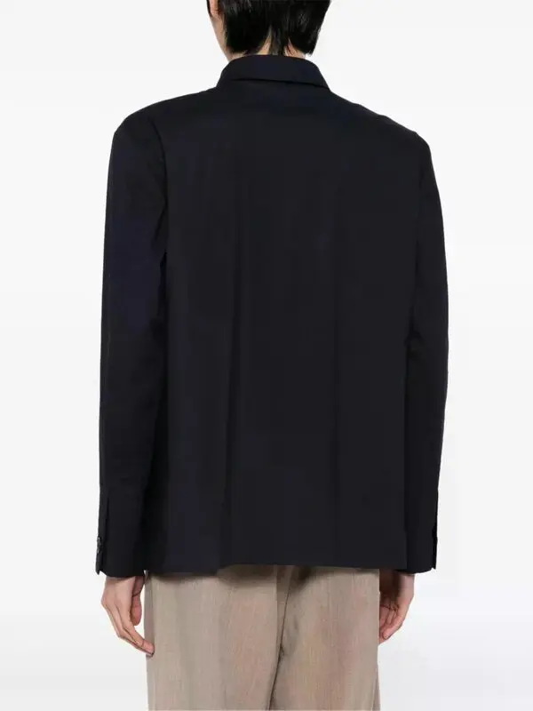 LARDINI Flap-pocket Cotton Shirt Jacket - Blue