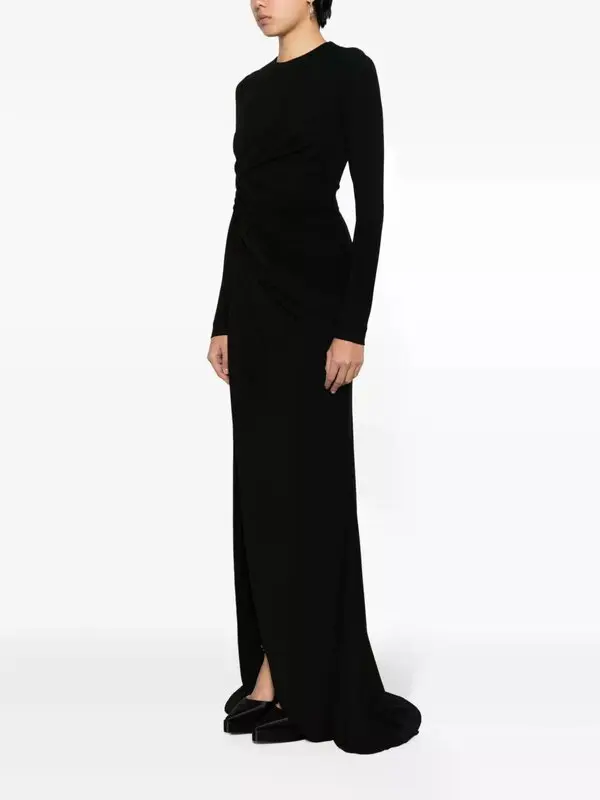 Elie Saab Long-sleeve Draped Gown