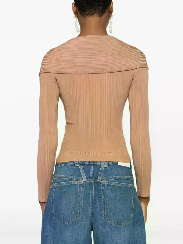 SELF-PORTRAIT Ribbed Wrap Top