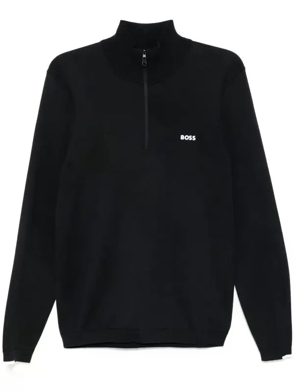BOSS Logo-print High-neck Jumper