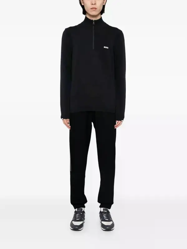 BOSS Logo-print High-neck Jumper