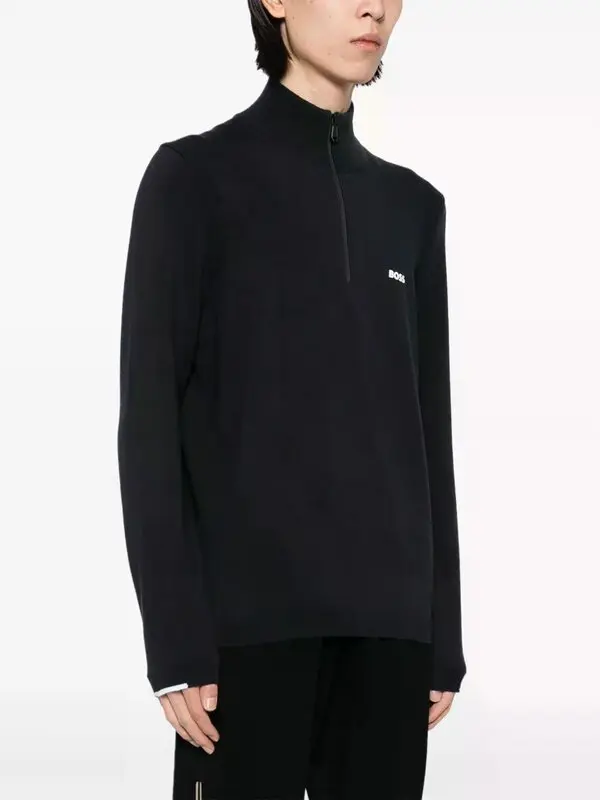 BOSS Logo-print High-neck Jumper