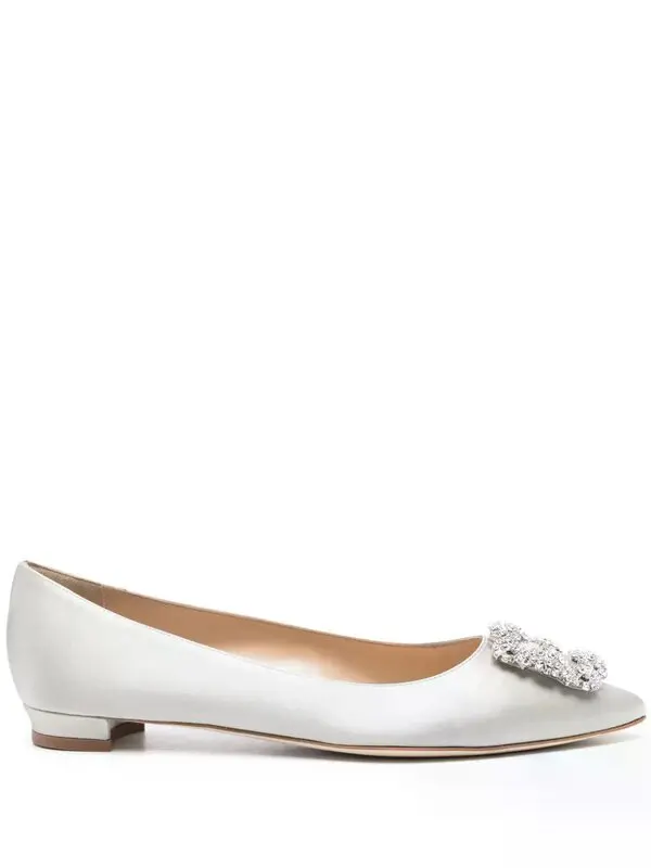 Manolo Blahnik Hangisi Ballet Flats - Grey