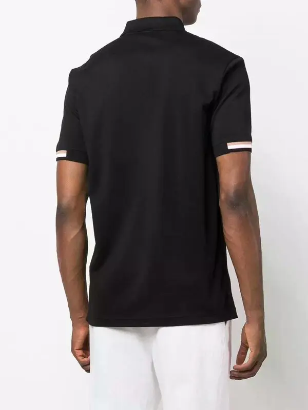 BOSS Stripe-trimmed Polo Shirt - Black
