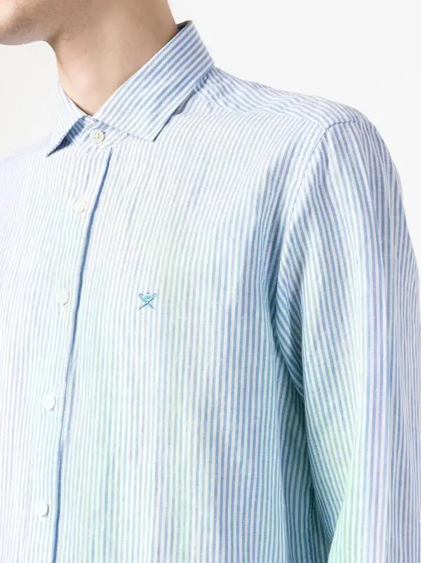 HACKETT Bengal Stripe-pattern Linen-blend Shirt