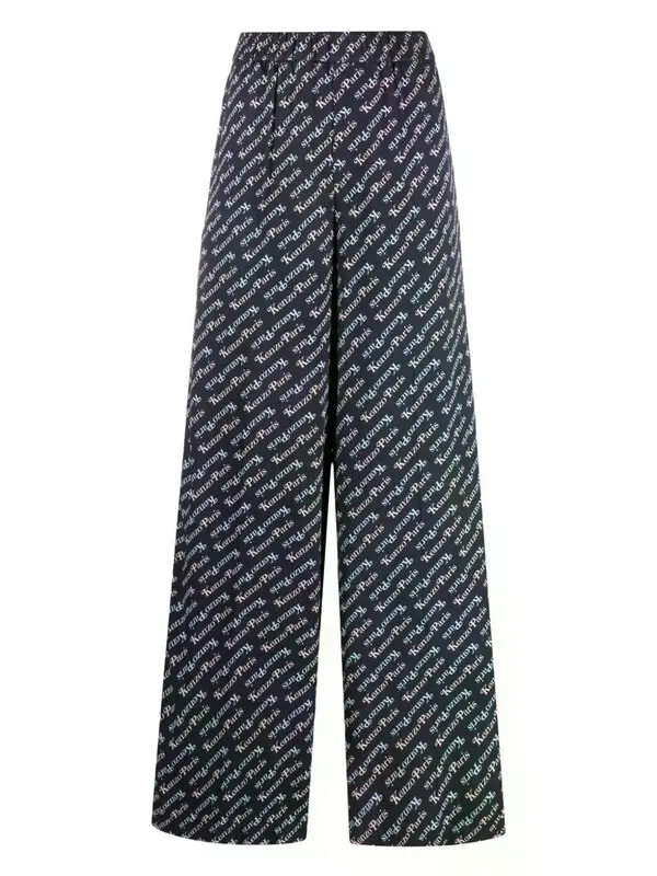 Kenzo X Verdy Logo-print Pajama Pants - Blue
