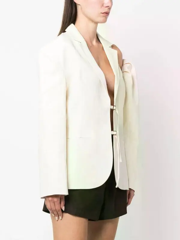 Jacquemus La Veste Galliga Asymmetric Blazer - Neutrals