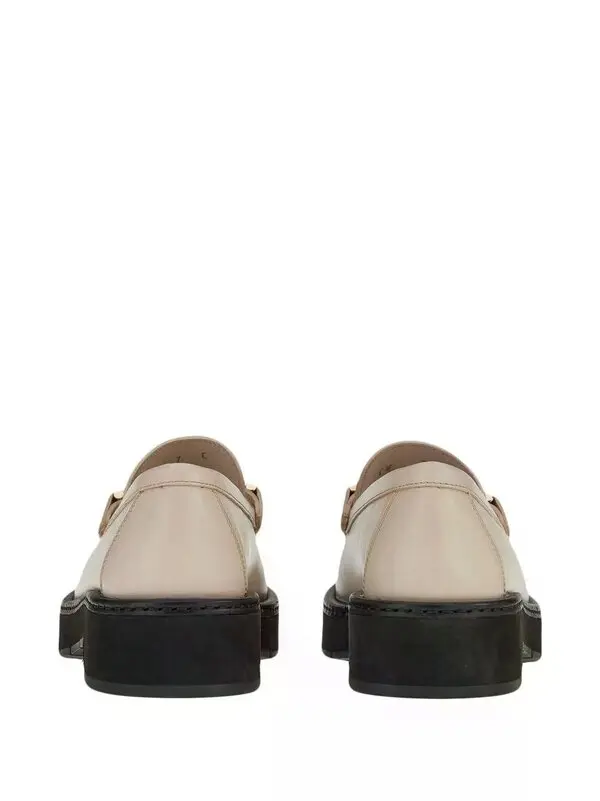 FERRAGAMO Gancini-plaque Leather Loafers