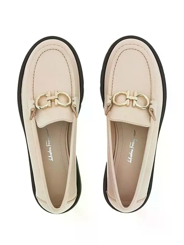 FERRAGAMO Gancini-plaque Leather Loafers