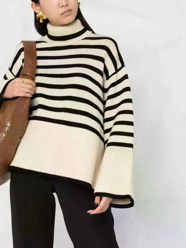 TOTEME Striped Roll Neck Jumper