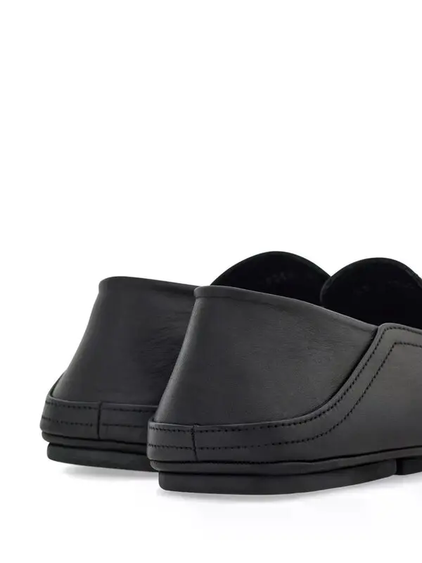 FERRAGAMO Gancini-plaque Leather Loafers