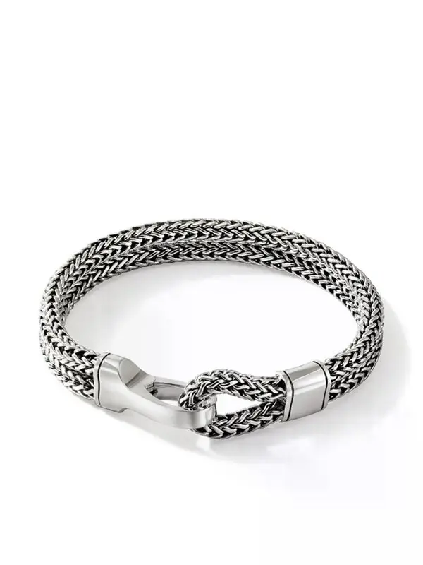 John Hardy Sterling Wheat Chain Hook Bracelet - Silver